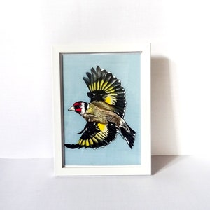 One of Kind Goldfinch Painting, Realistic Bird Art in Frame, Perfect ...