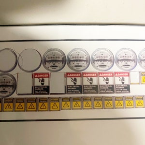 1:12 Scale Detailed Miniature Electric Meter Breaker Box. Dollhouse ...