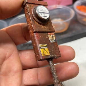 1:12 Scale Detailed Miniature Electric Meter Breaker Box. Dollhouse ...