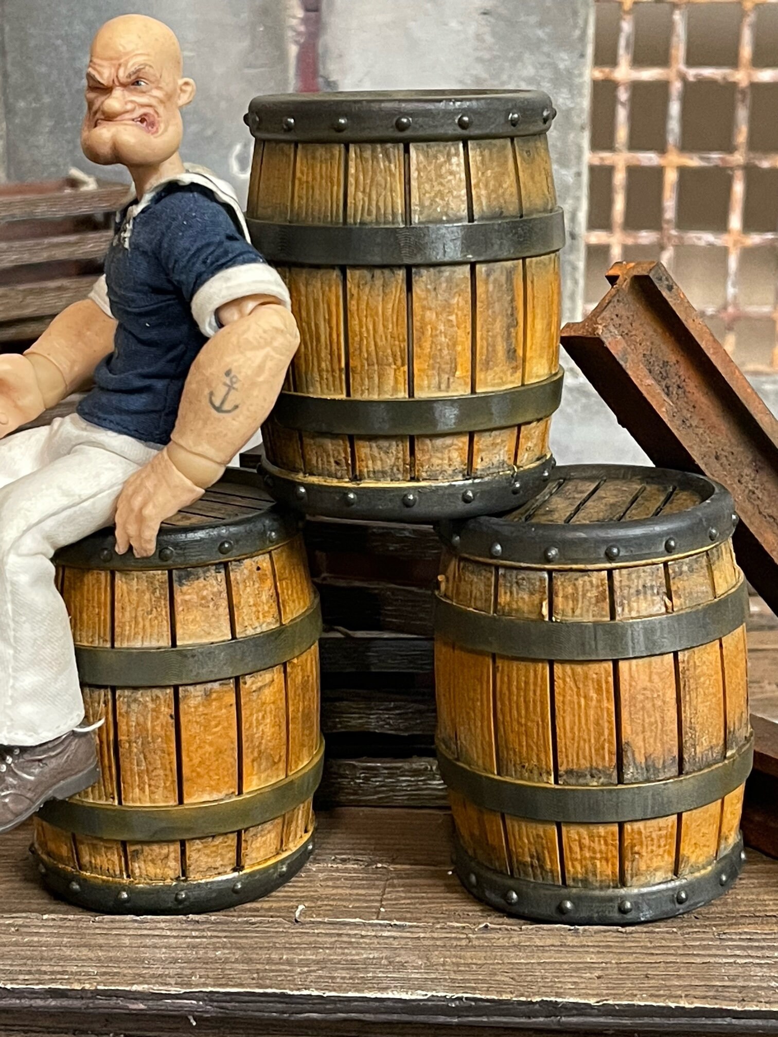 Miniature Wooden Barrels Wood Grain Detailed Diorama Accessory - Etsy