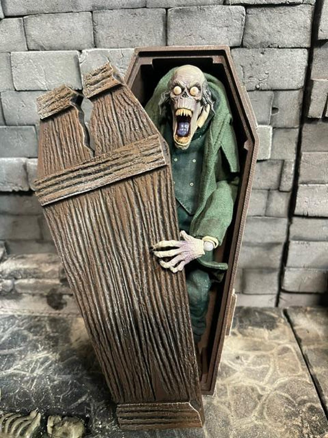 1:12 Scale Coffin With Lid Graveyard Coffin Miniature Toy Photography ...