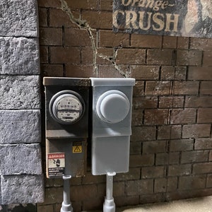 1:12 Scale Detailed Miniature Electric Meter Breaker Box. Dollhouse ...