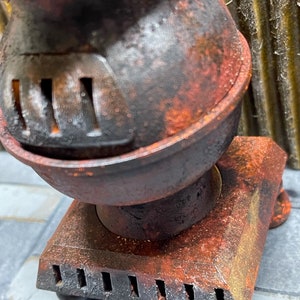 1:12 Scale Light up Potbelly Light up Rusted Miniature Resin Printed ...