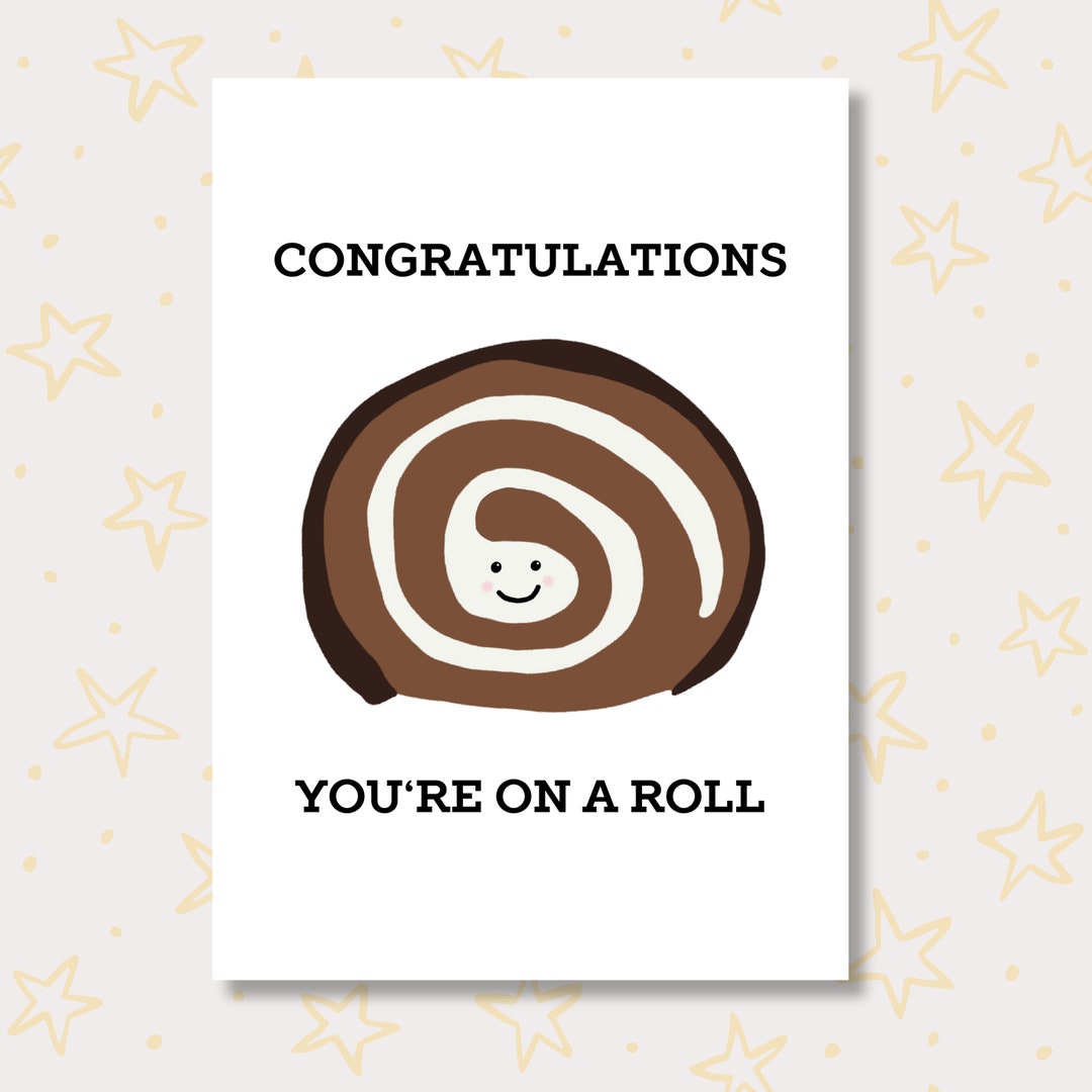 Congratulations You're on A Roll Card Swiss Roll Food Nostalgic British ...