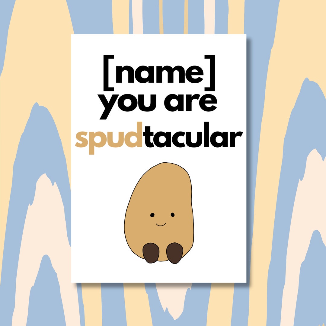 Happy Birthday Potato Card, Animal Funny Cute Parent Child Friend ...