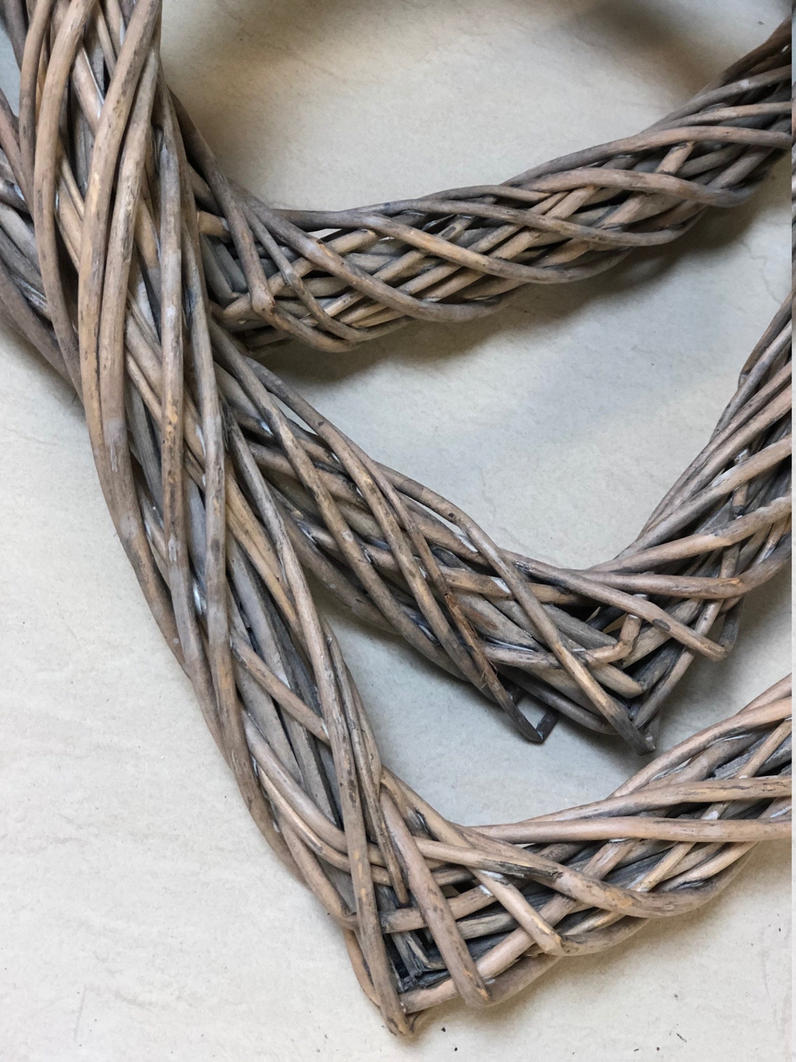 30cm Wicker Heart Shaped Wreath. Stripped Wicker Ring. Arts & | Etsy UK