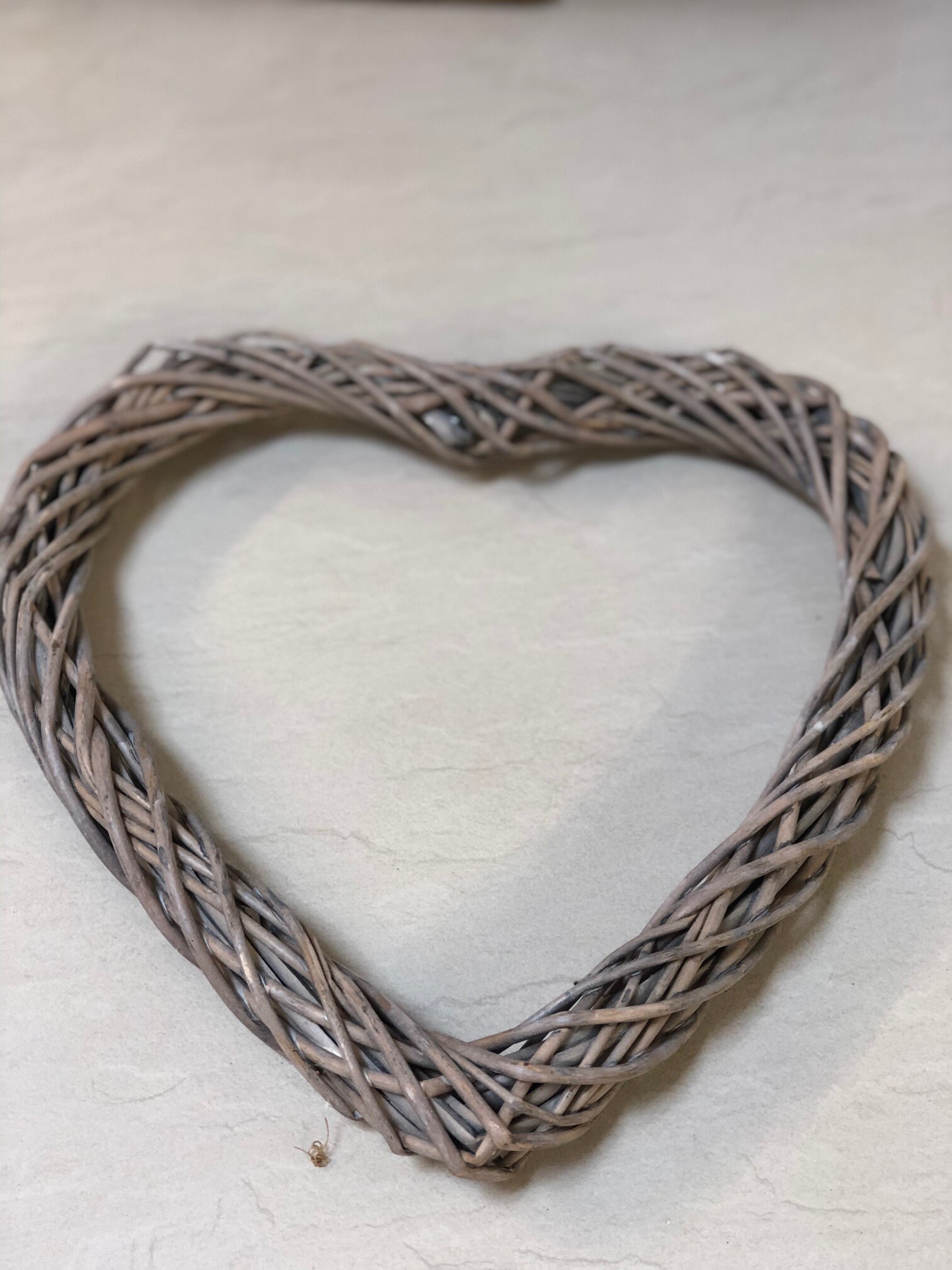 40cm Wicker Heart Shaped Wreath. Stripped Wicker Ring. Arts & | Etsy UK