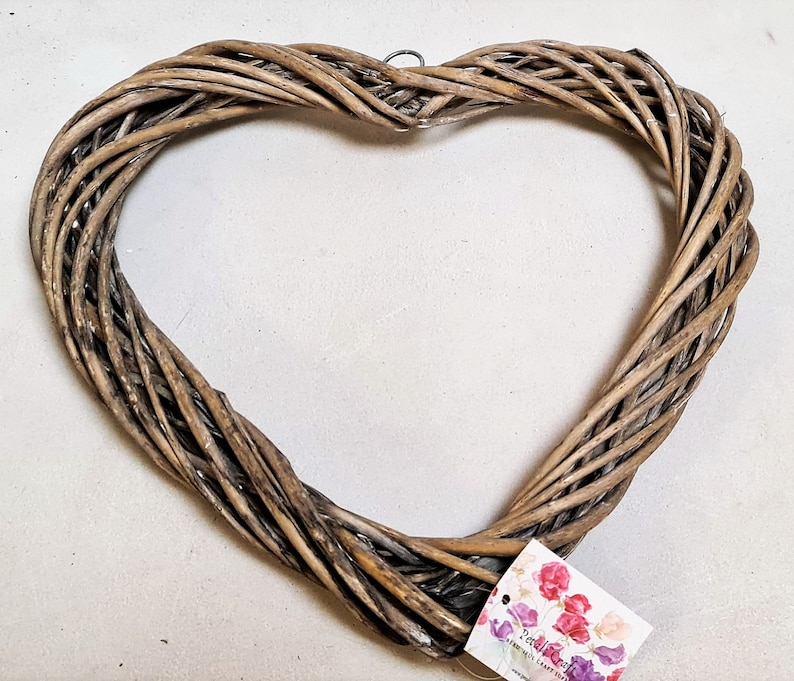 40cm Wicker Heart Shaped Wreath. Stripped Wicker Ring. Arts & - Etsy UK