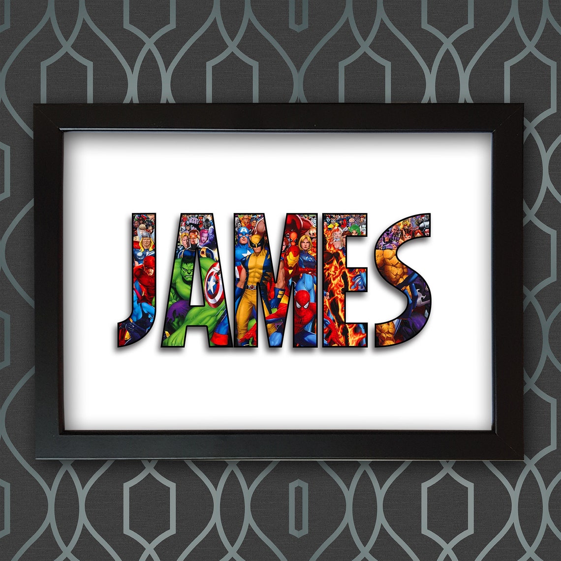 Personalised MARVEL NAME Word Art Custom Print Gift Keepsake - Etsy