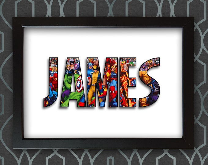 Personalised MARVEL NAME Word Art Custom Print Gift Keepsake - Etsy