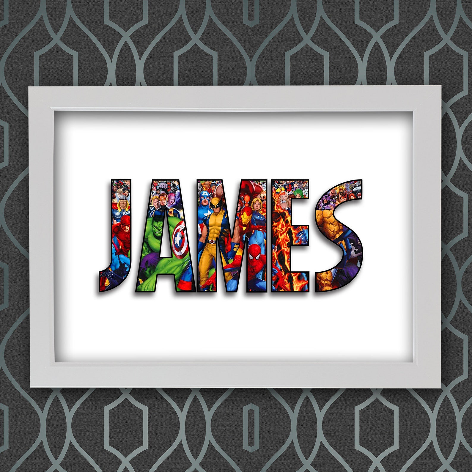 Personalised MARVEL NAME Word Art Custom Print Gift Keepsake - Etsy UK