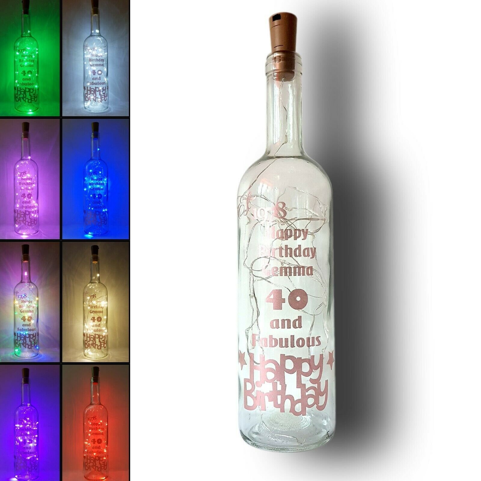 Personalised Birthday Light up Bottle Gift, Happy Birthday, 16th,18th ...