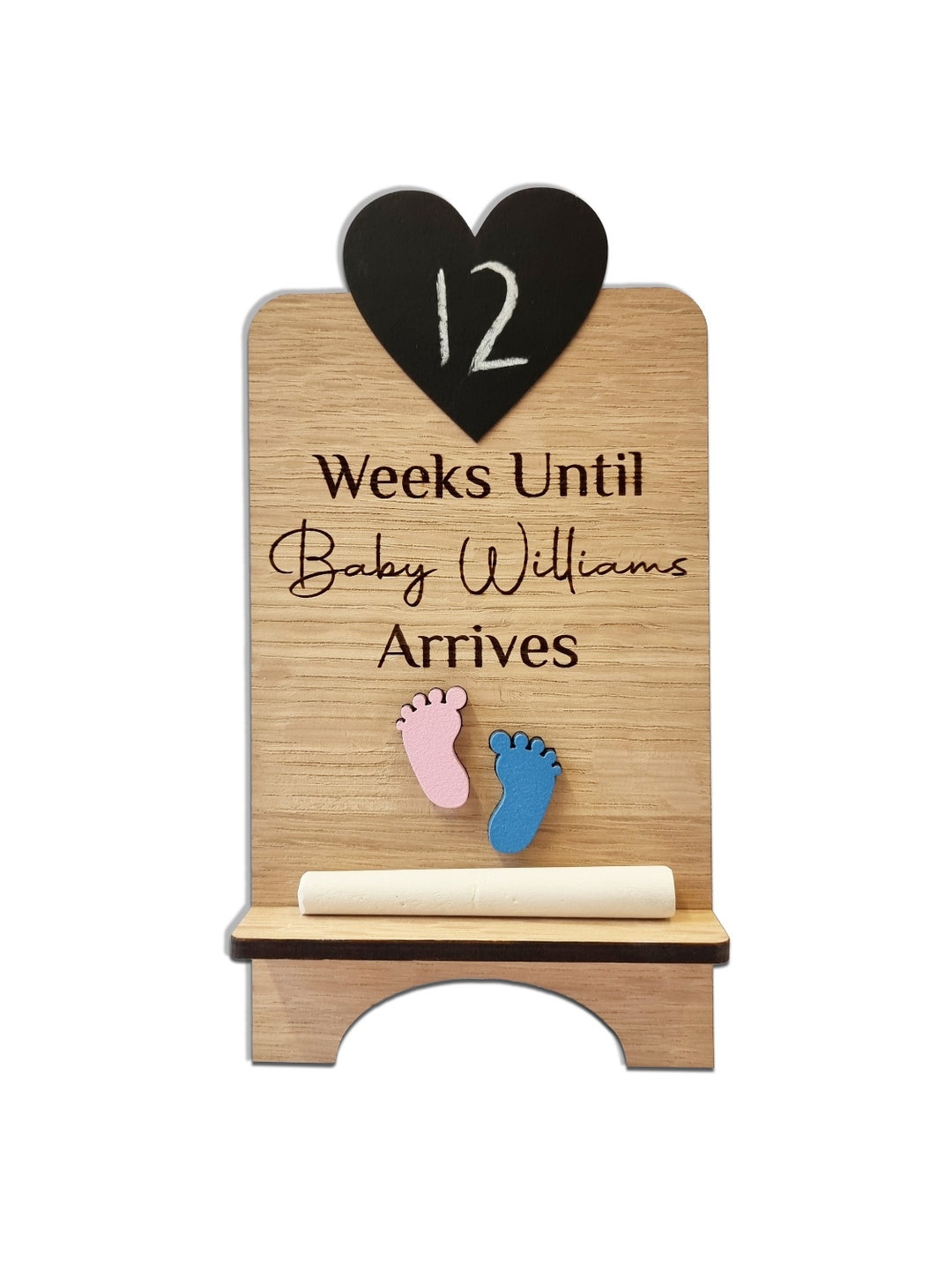 Personalised Baby Countdown Plaque, Engraved Chalk Plaque, Pregnancy ...