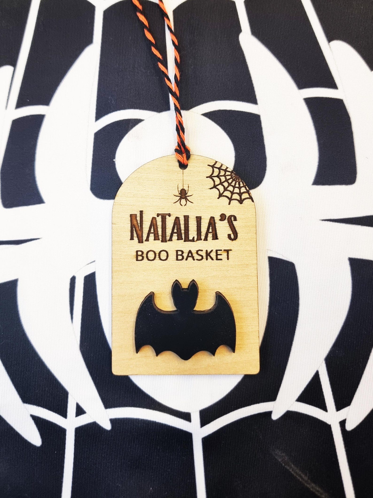 Personalised Boo Basket Tag, Wooden Halloween Gift, Spooky Gift Tag ...