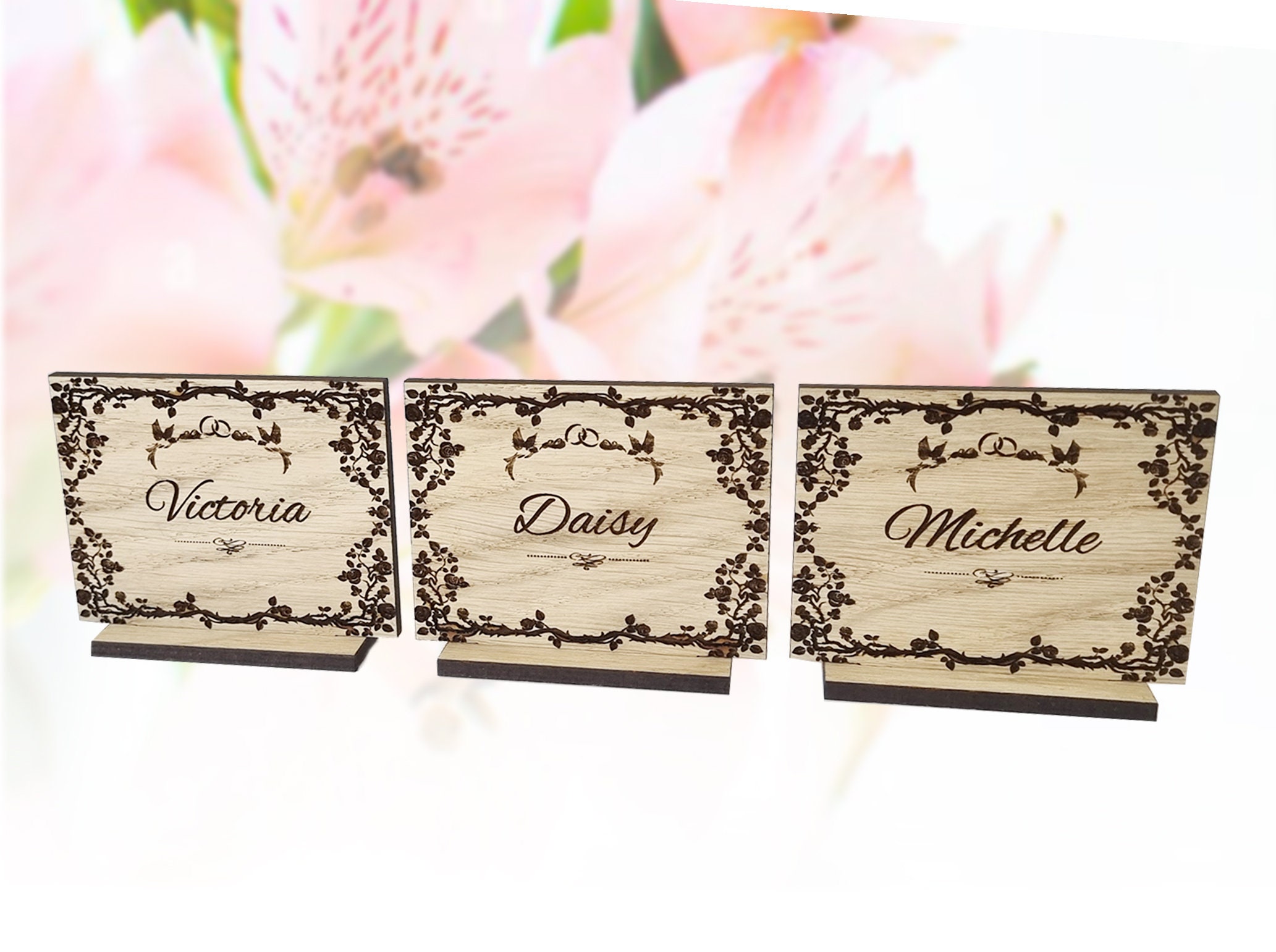 Personalised Wooden Wedding Place Settings Wooden Oak Names - Etsy