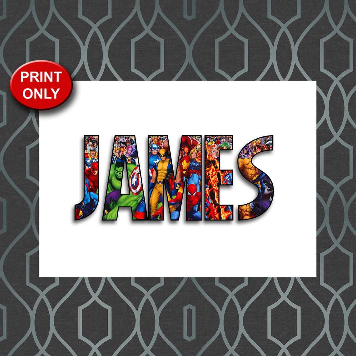 Personalised MARVEL NAME Word Art Custom Print Gift Keepsake - Etsy
