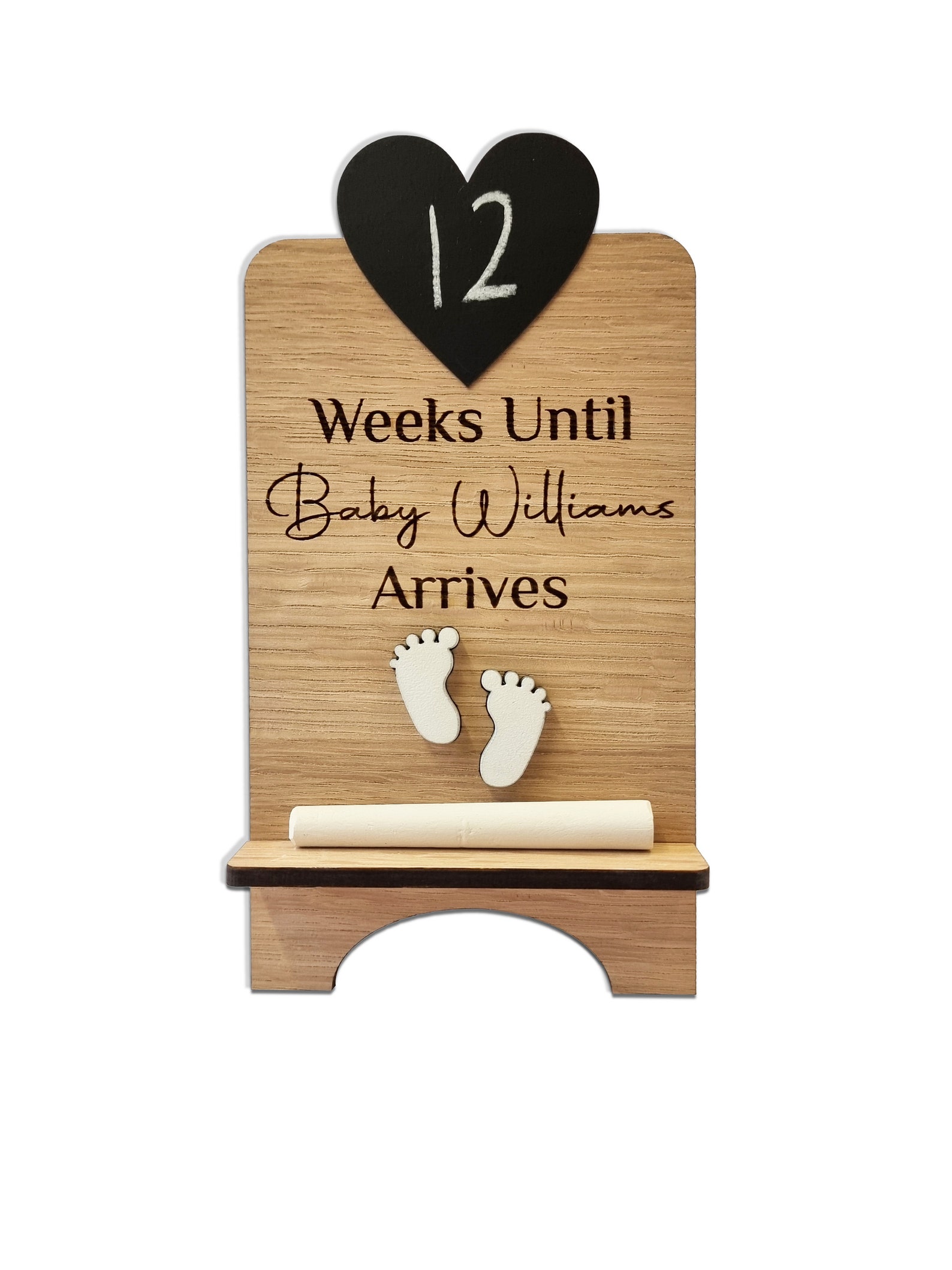 Personalised Baby Countdown Plaque, Engraved Chalk Plaque, Pregnancy ...