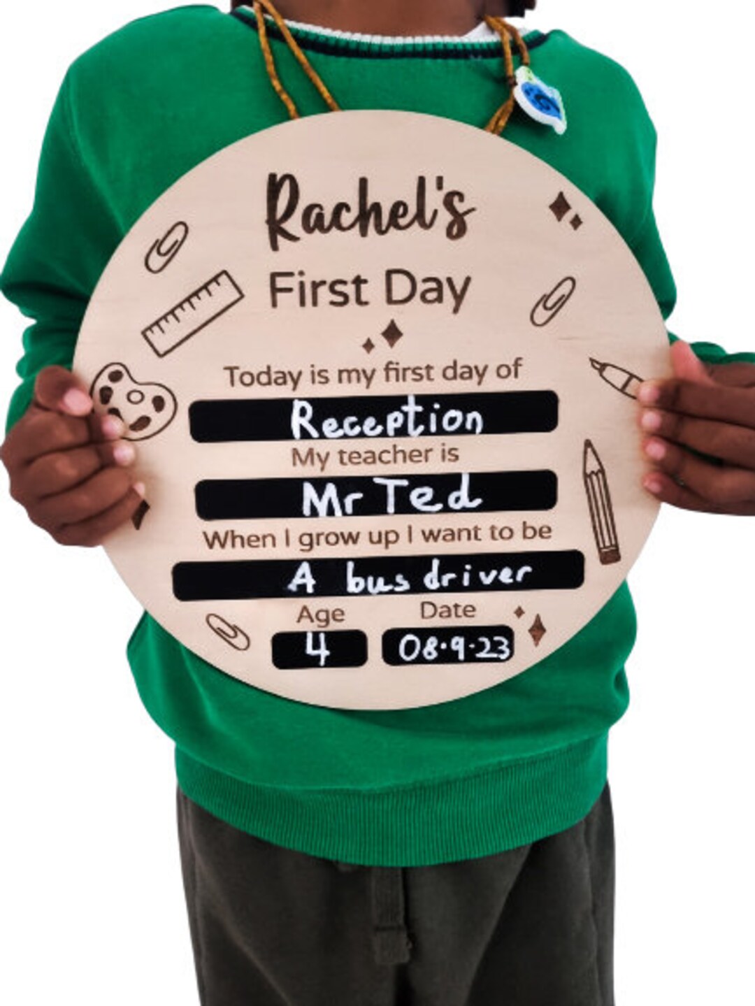 Personalised Starting School Sign, First Day of School Photo Prop Board ...