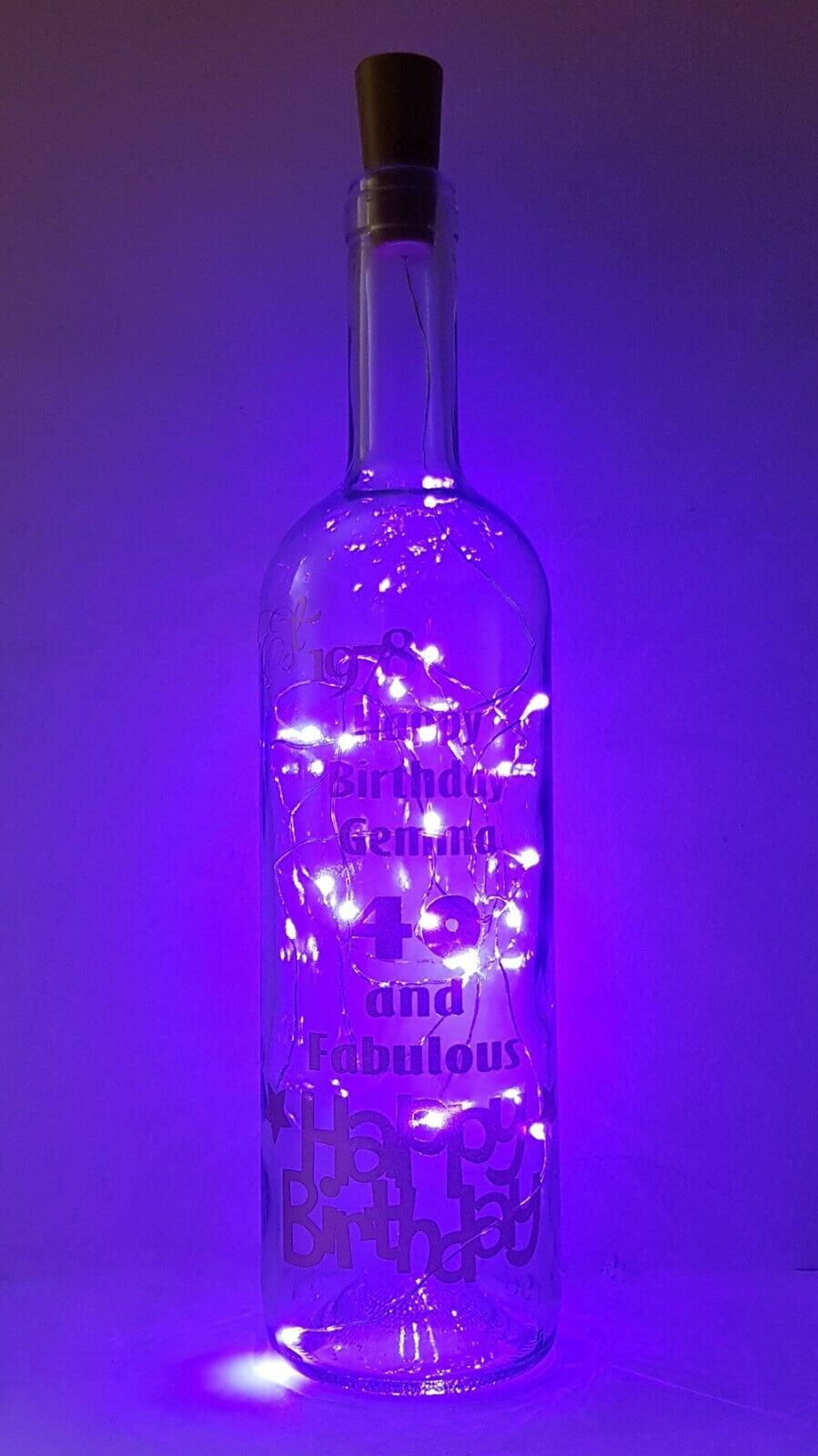 Personalised Birthday Light up Bottle Gift, Happy Birthday, 16th,18th ...