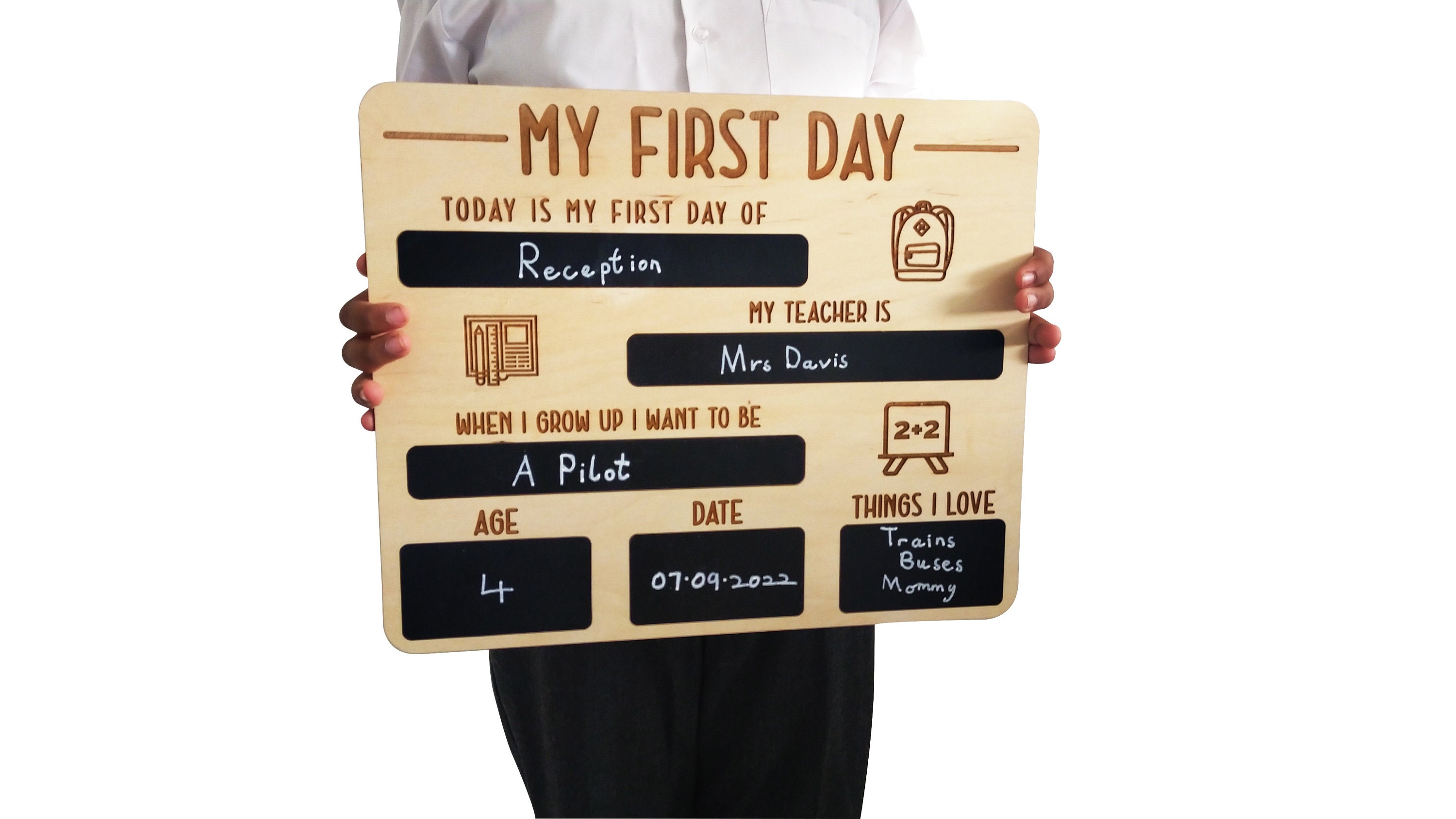 First Day of School Photo Prop Board Personalised Starting - Etsy