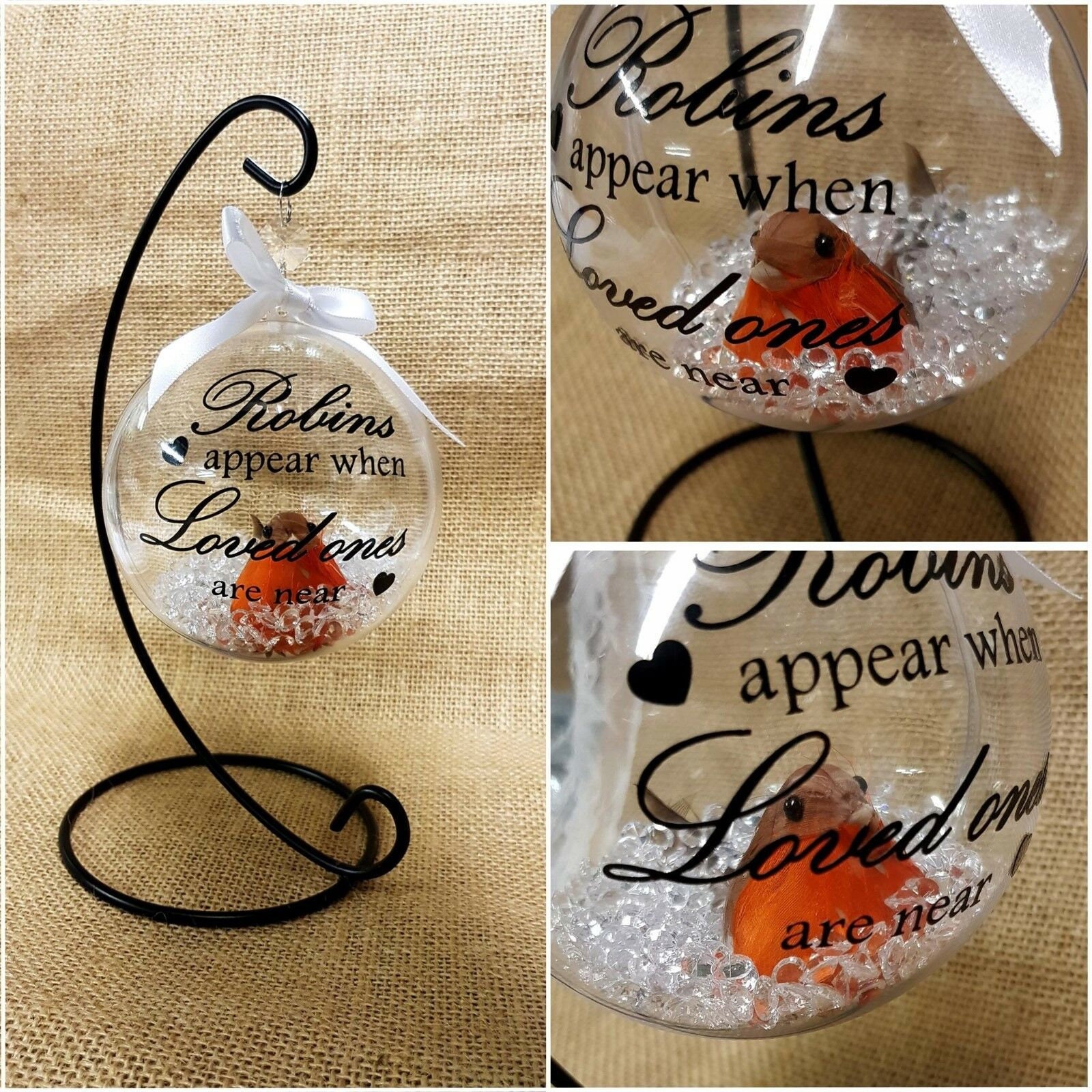 Robins Appear When Loved Ones Are Near Bauble Christmas Tree Memorial ...