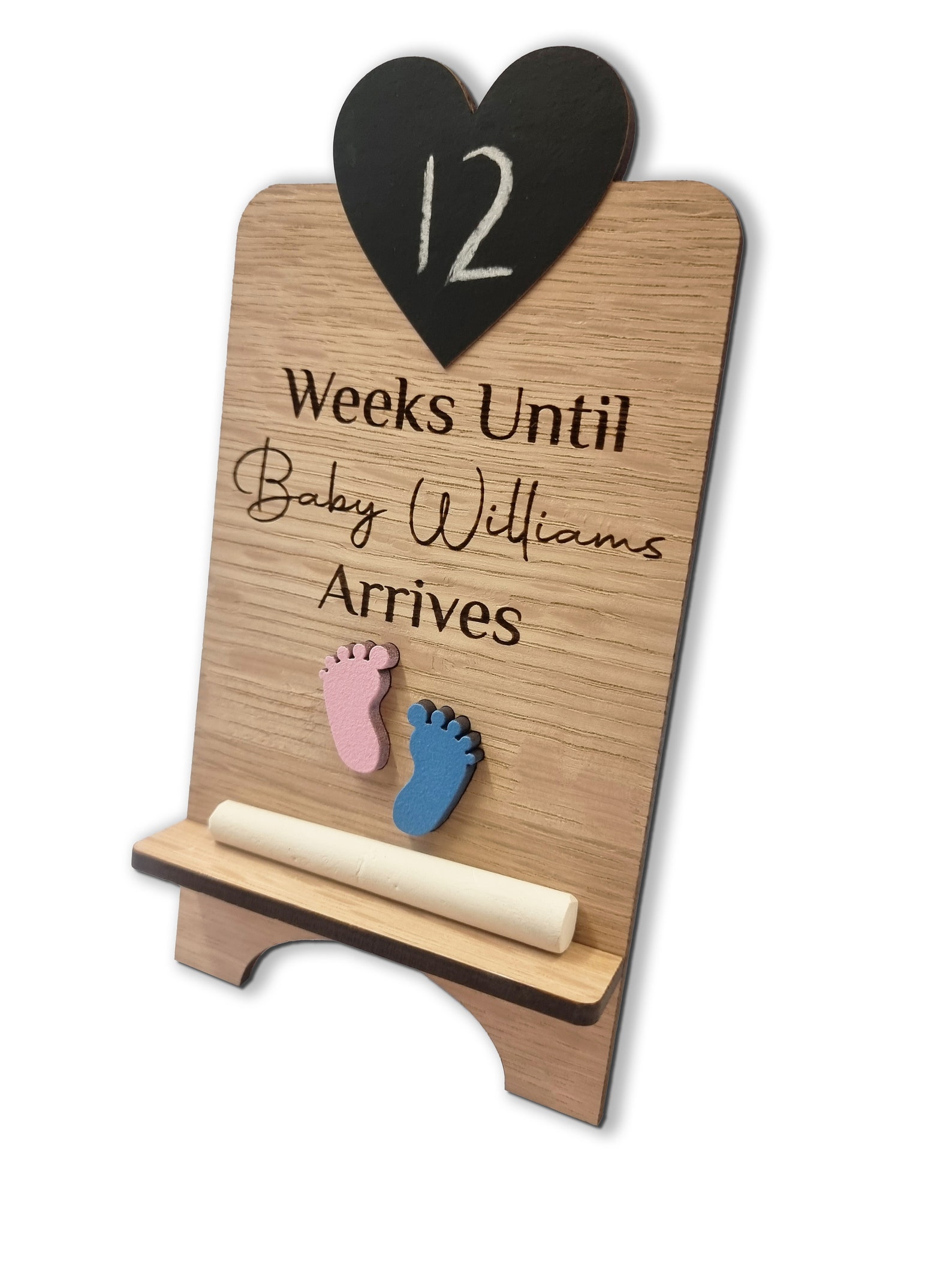 Personalised Baby Countdown Plaque, Engraved Chalk Plaque, Pregnancy ...