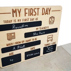 First Day of School Photo Prop Board, Personalised Starting School Sign ...