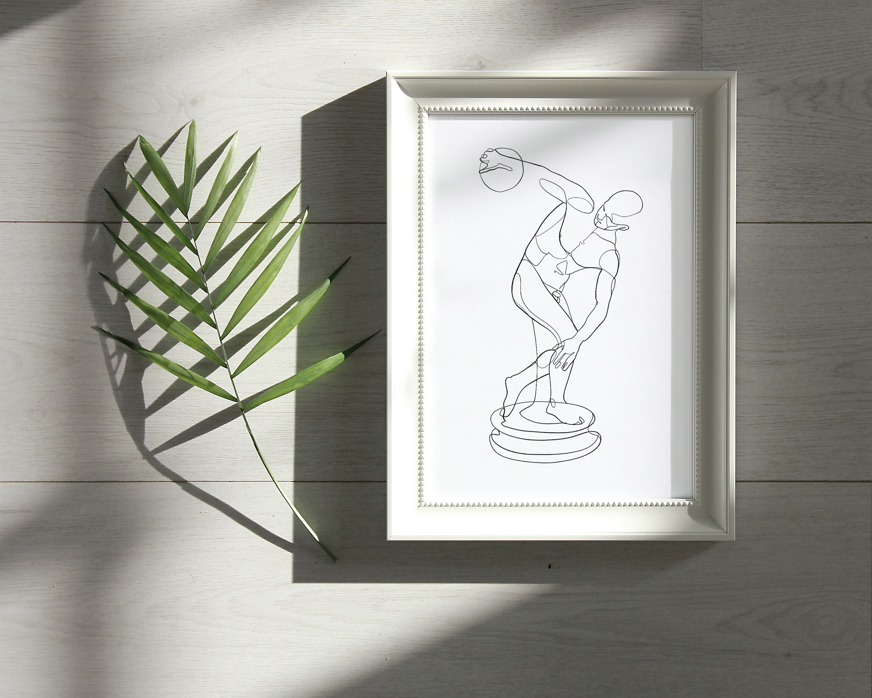 Discobolus Greek Line Art Minimalist Print Greek Statue Print - Etsy