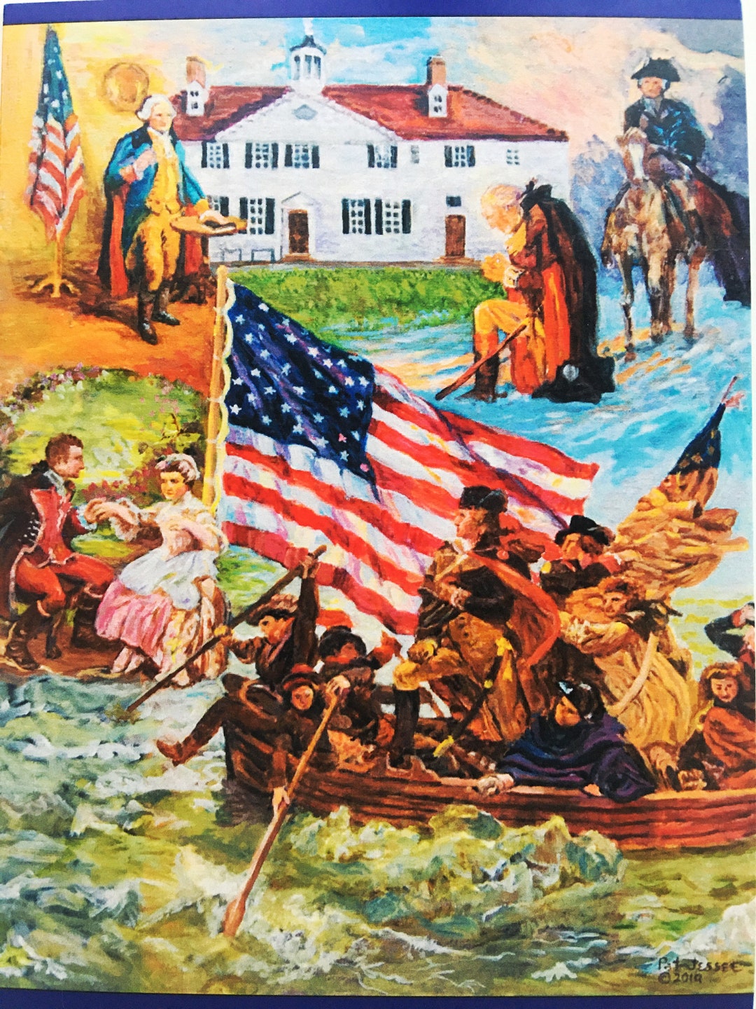 Patriotic Note Cards With Envelopes | "the Life of Washington" 5.5 X 7. ...