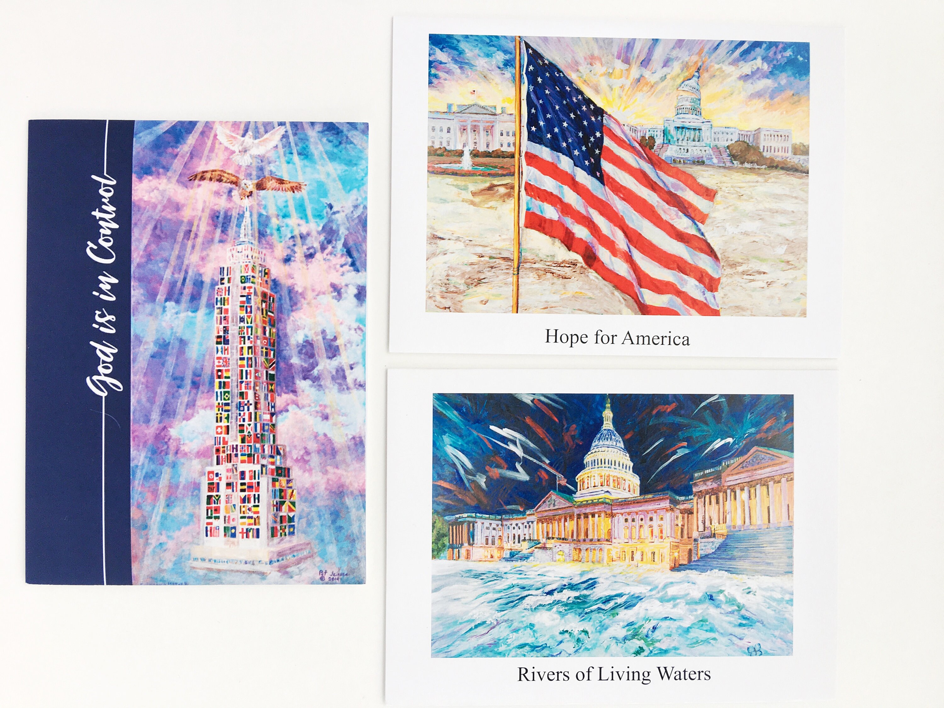 Set of 3 Patriotic Note Cards With Envelopes 5.5 x 7.5 Blank - Etsy.de