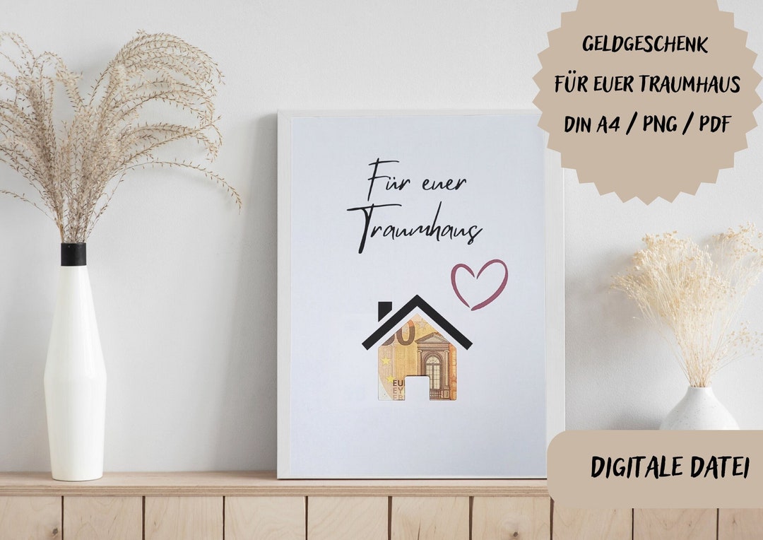 Geldgeschenk PDF / Für euer Traumhaus / Geschenk - Etsy.de