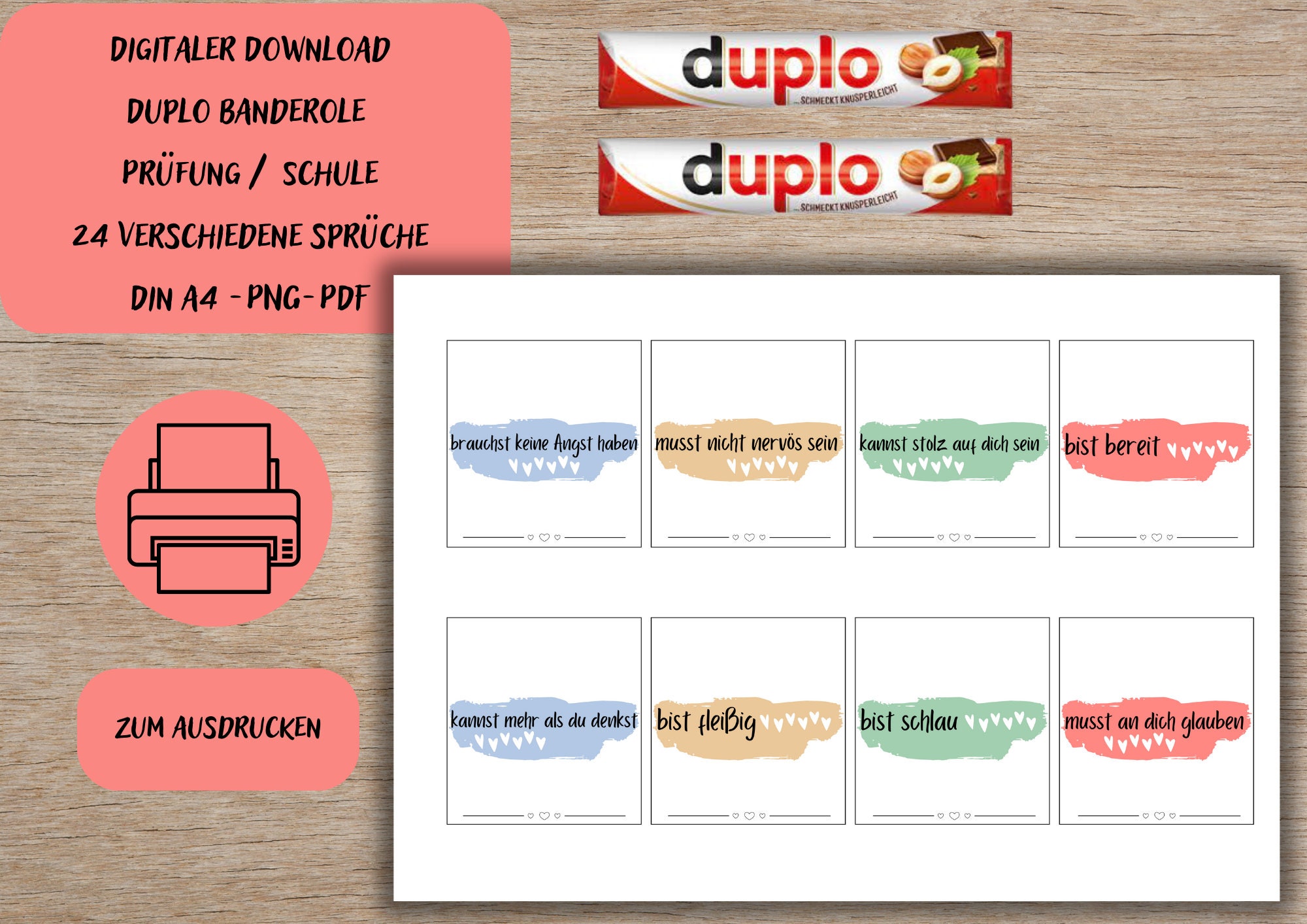 Duplo Banderole/Du bist.../Motivation Prüfung/Schokolade verschenken / Duplo Verpackung/Geschenk ...