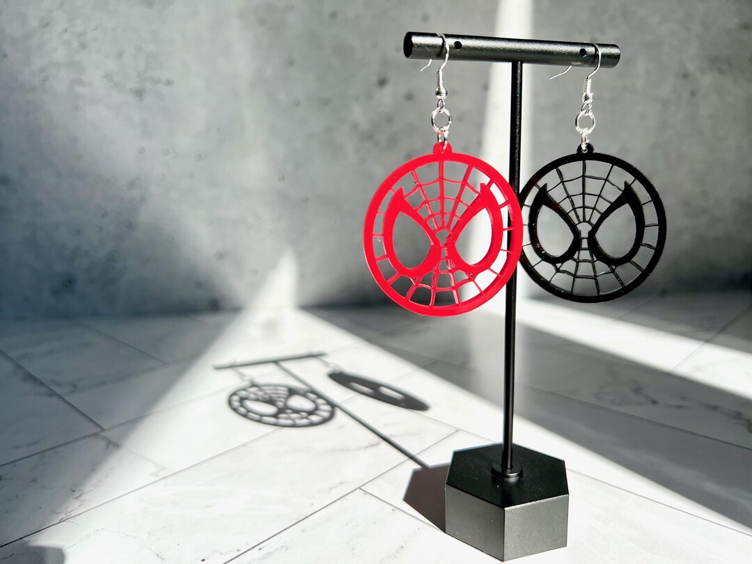 Spider-man Inspired Dangle Earrings – Sterling Silver Hooks - Etsy