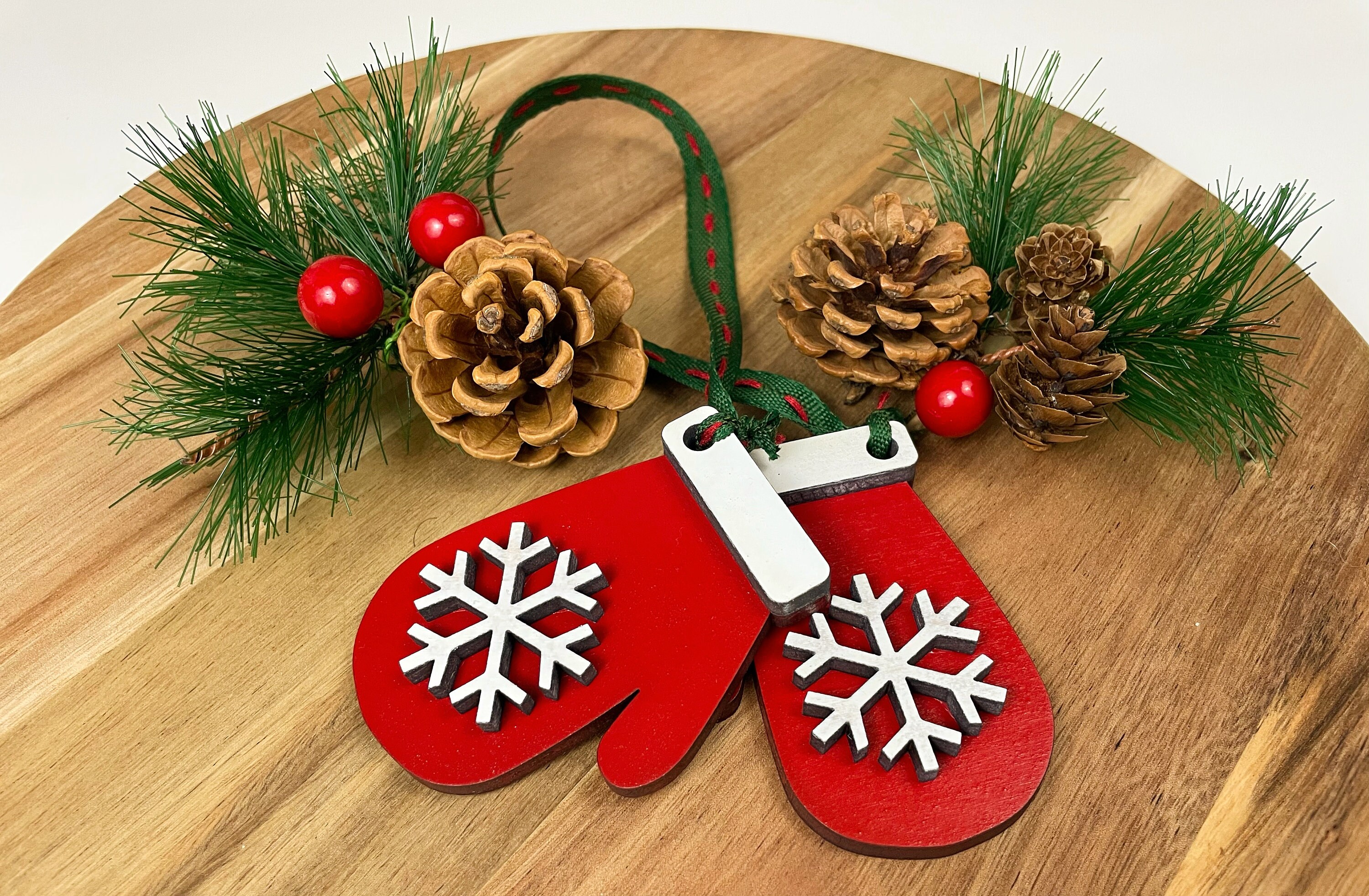 Snowflake Mittens Ornament Christmas Ornament Hanging | Etsy