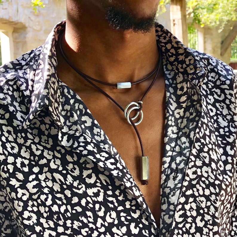 Men's Leather Necklace. Choker for Men. Modern Jewel for Him. - Etsy