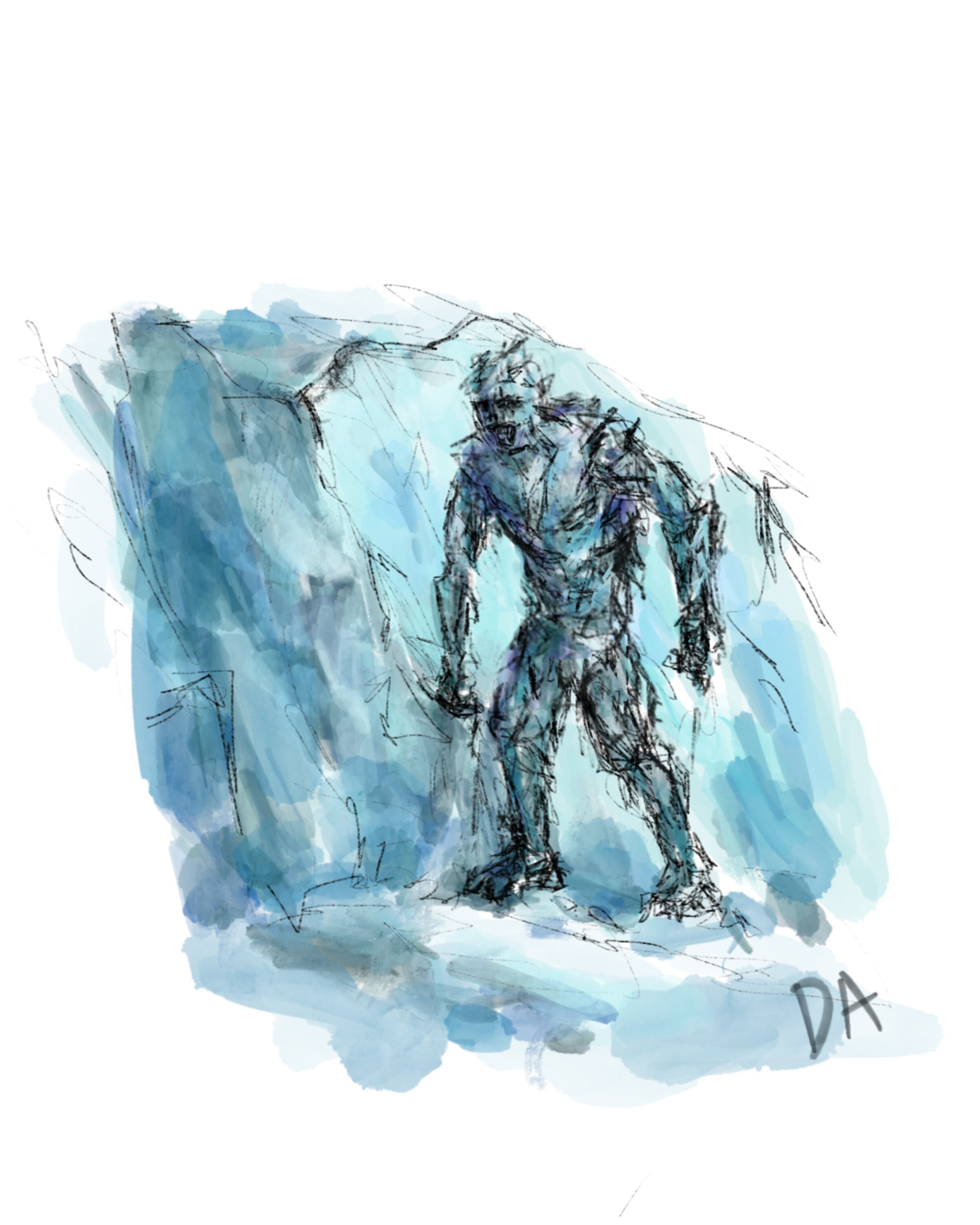 Fantasy Ice Goblin Wall Art Painting | Etsy