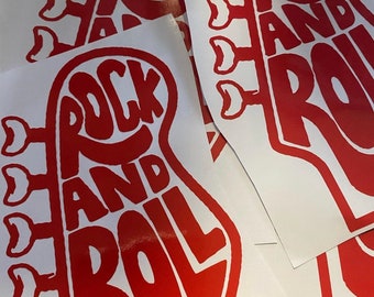 Rock and Roll Vinyl Decal Vinyl Sticker for Car Wall Art Laptop Bumper ...