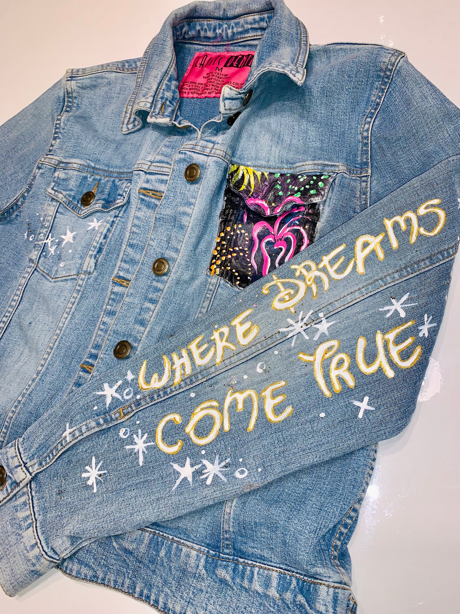 CUSTOM Disney Magic Kingdom Painted Denim/jean Jacket - Etsy