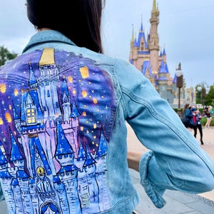 CUSTOM Disney Magic Kingdom Painted Denim/jean Jacket - Etsy