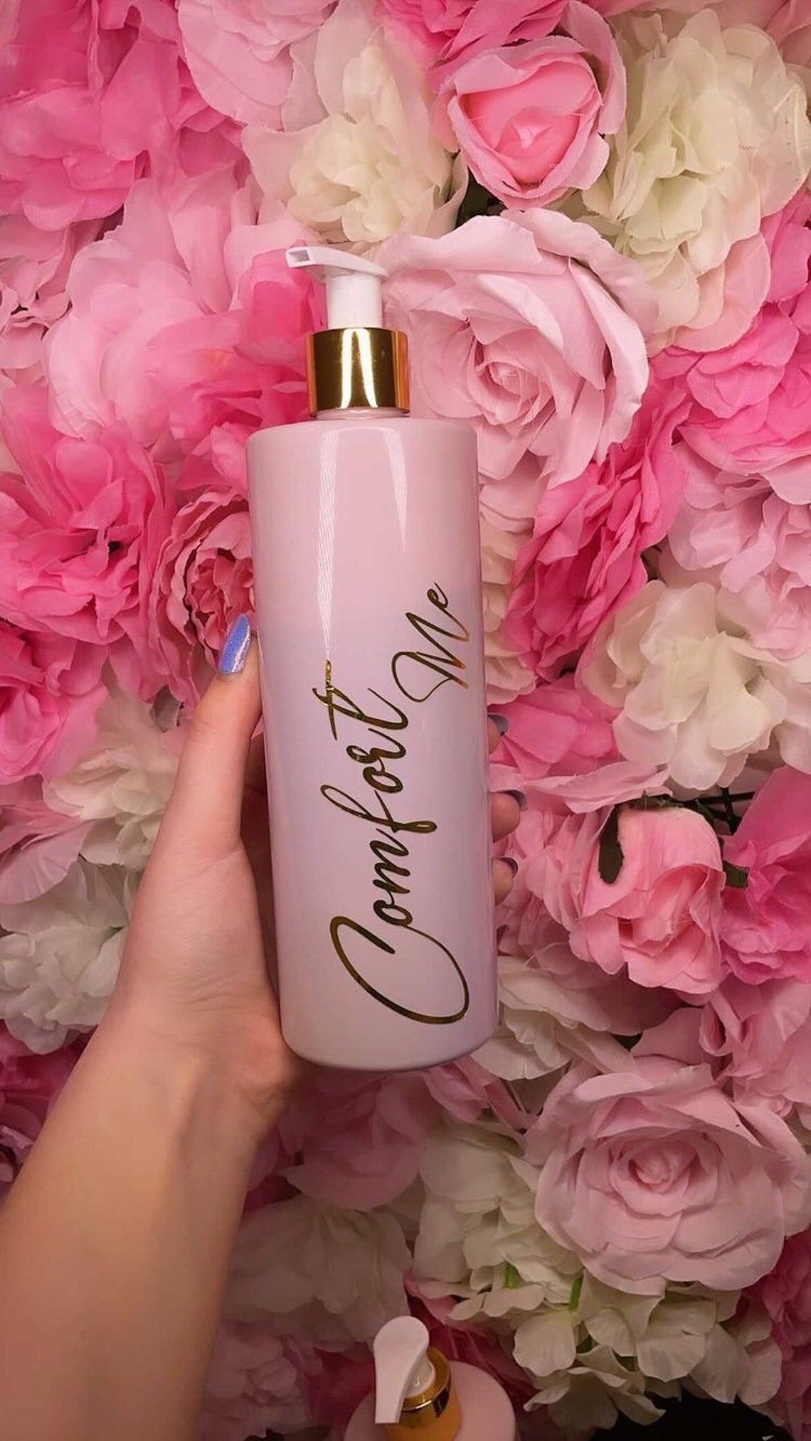 Personalised Pink And Gold Pump Bottles 500ml Salon Supplies Etsy Uk
