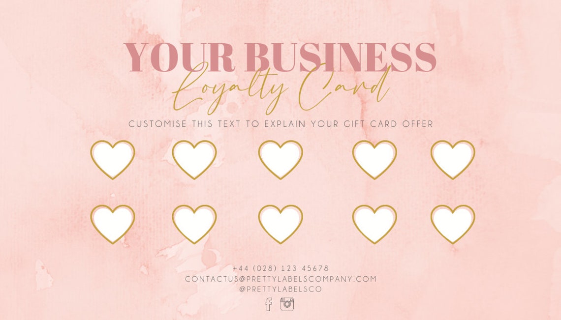 Editable Loyalty Card Template DOWNLOAD ONLY Loyalty Stamps Etsy