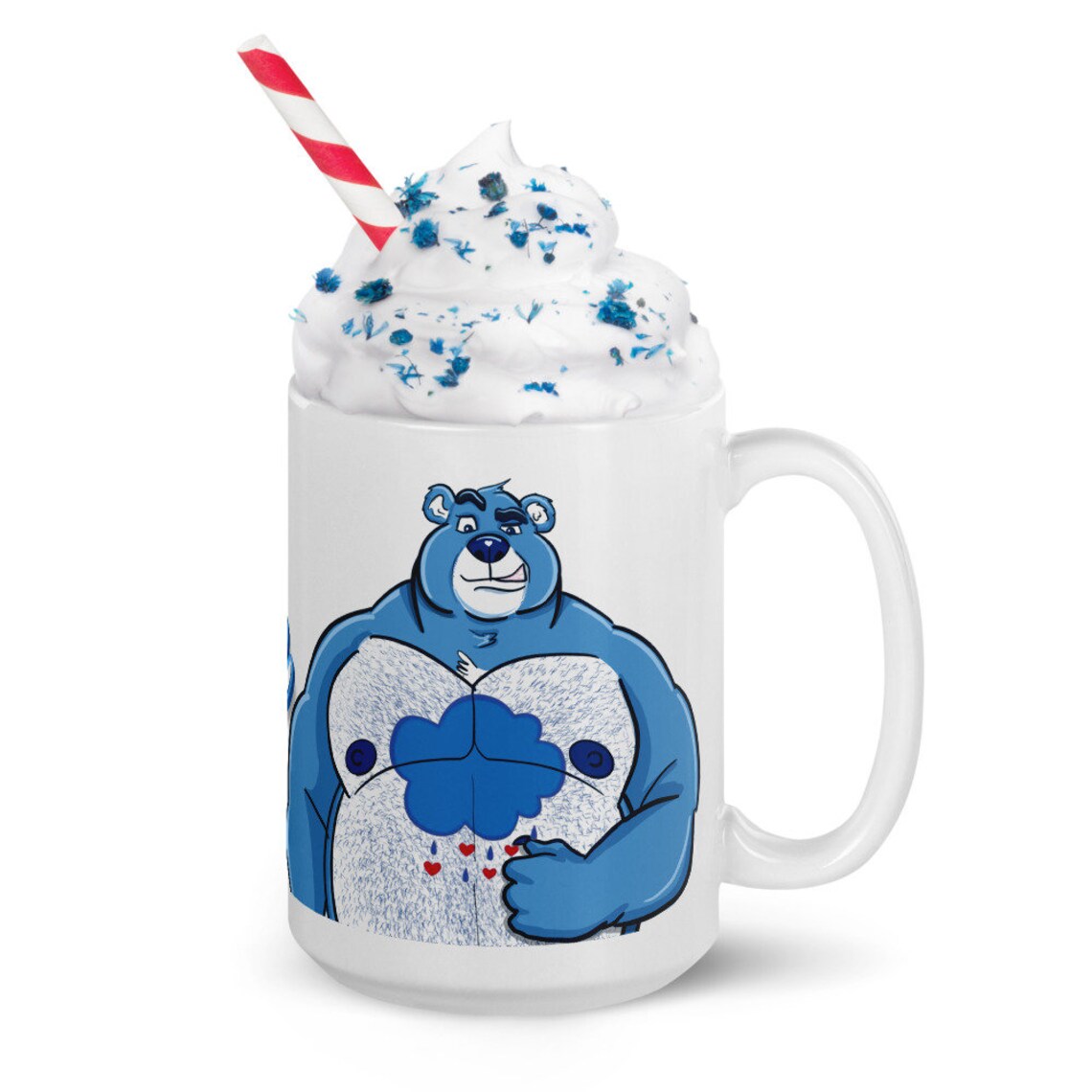 Grumpy Bear White glossy mug | Etsy