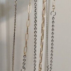 Mixed Metal Chains and Link Bracelets Layering Jewelry Gold and Silver ...