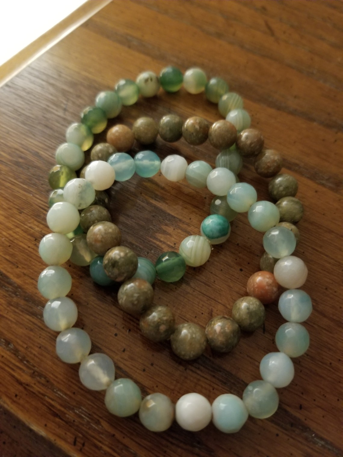 Gemstone stretch bracelets Stacking bracelets Earthtones | Etsy