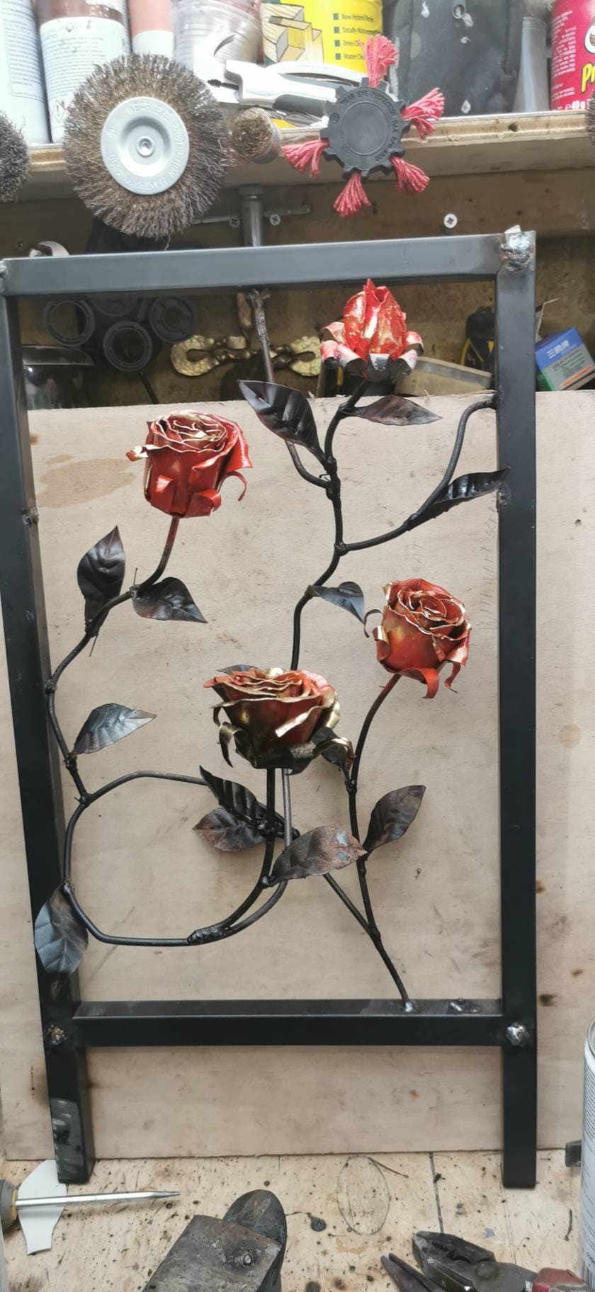 3D Metal Rose Wall Art, Metal Rose Sculpture - Etsy UK