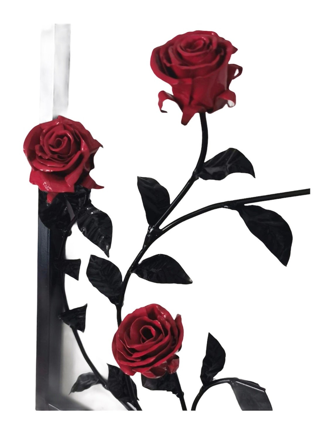 3D Metal Rose Wall Art, Metal Rose Sculpture - Etsy UK