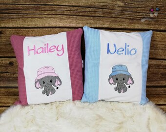 Kissen mit Namen Namenskissen Elefant Fridolin Geschenk zur Geburt oder Taufe - Etsy.de