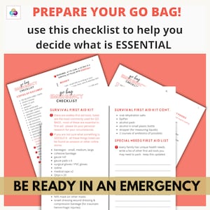 JW GO BAG - Printable Emergency Go Bag Checklist - Disaster Prep ...