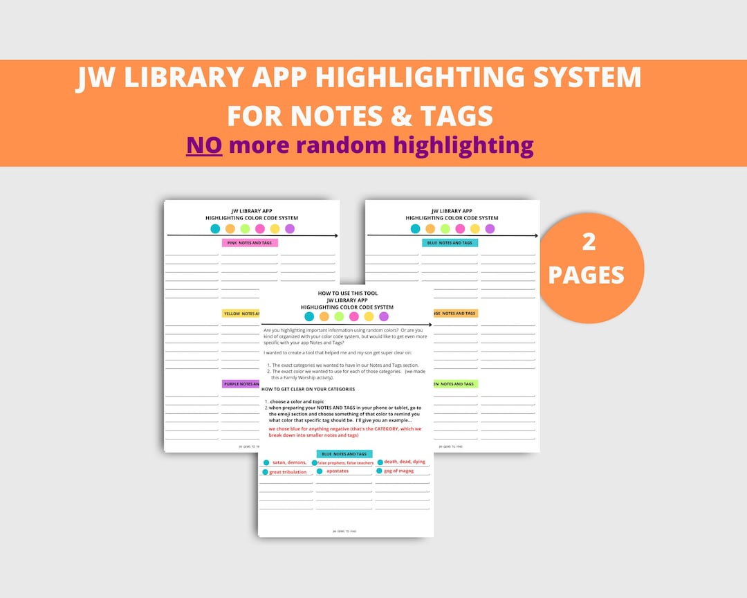 JW Library App, JW App Highlight Colors, JW Organize Highlighting ...