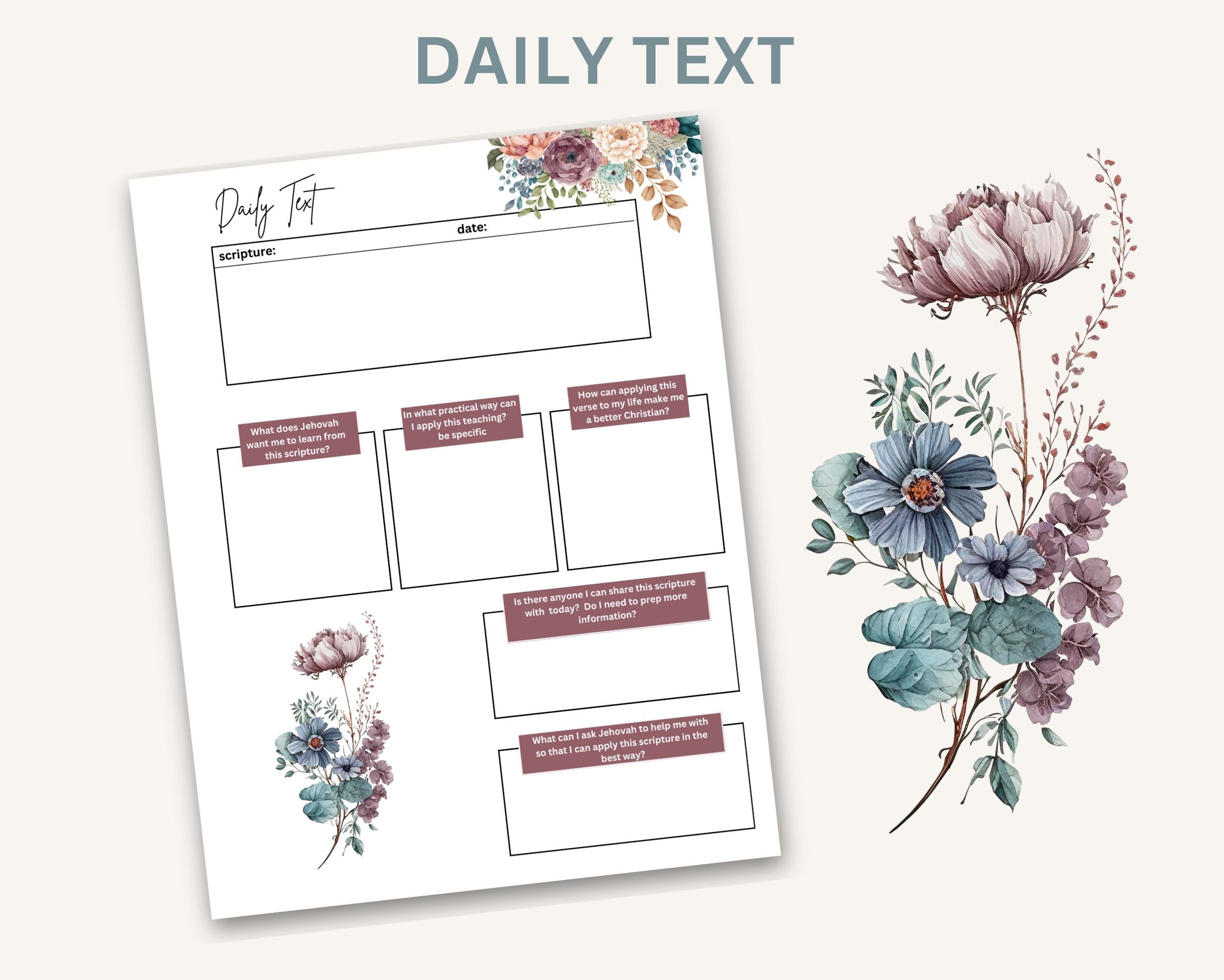 JW Daily Text Daily Scripture Reading Questions for Reflection ...